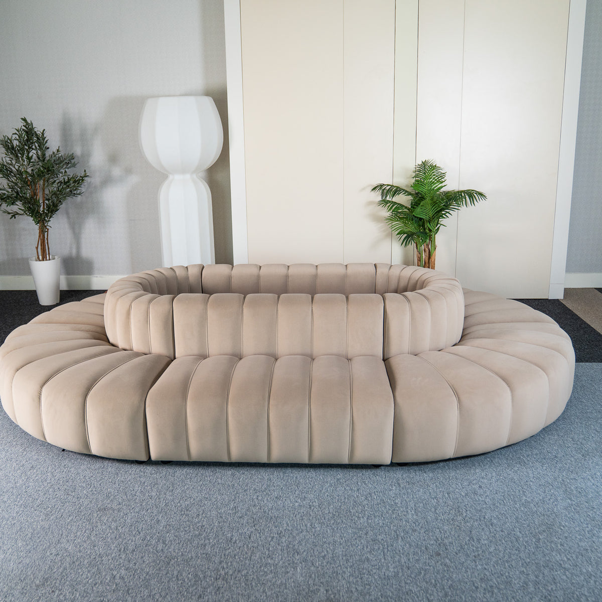 Rent Cosmo Oval 12-seater Nutmeg Beige for Social Lounge Spaces