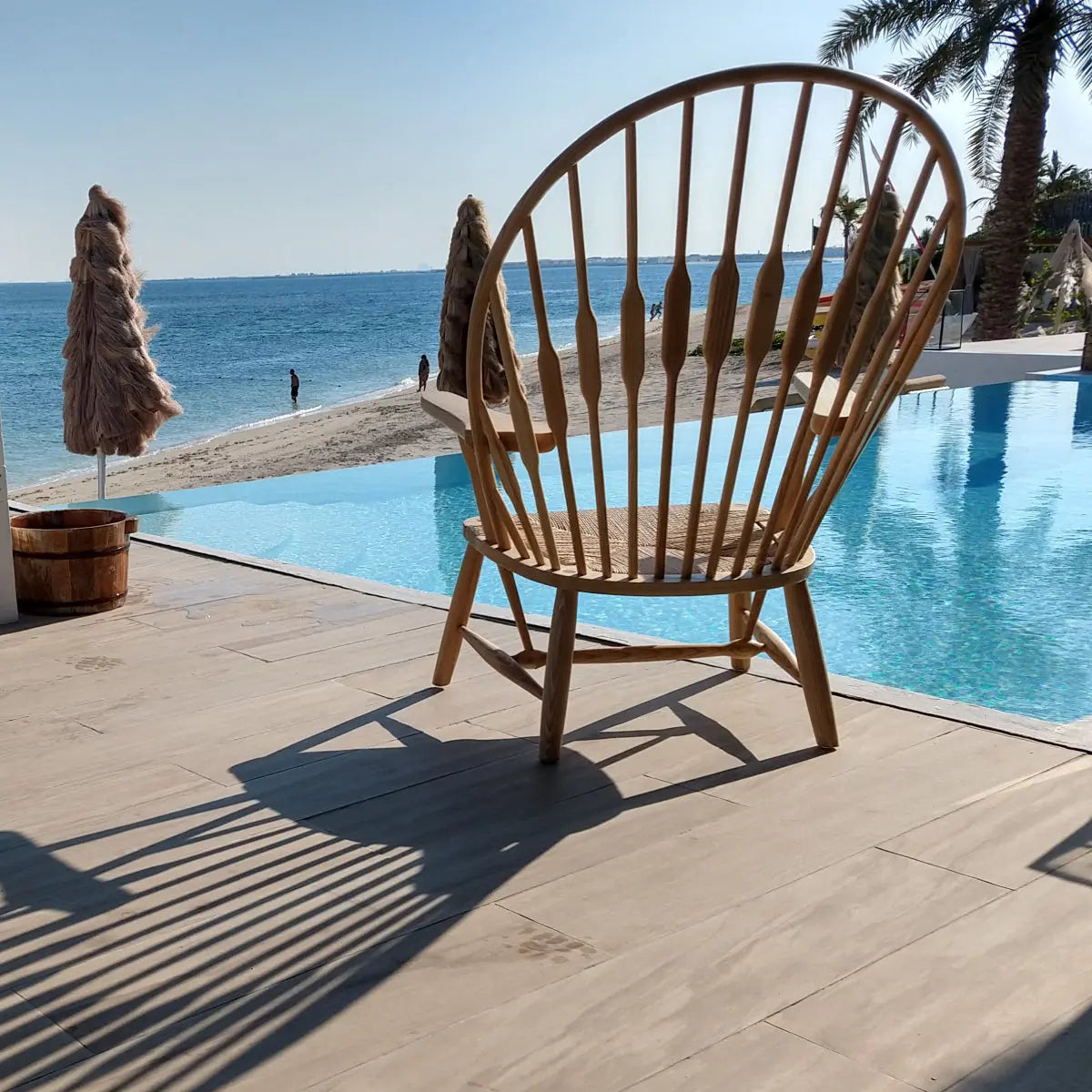 Hire Horta Lounge Chair (With Armrest, Light Wood) in Dubai & UAE
