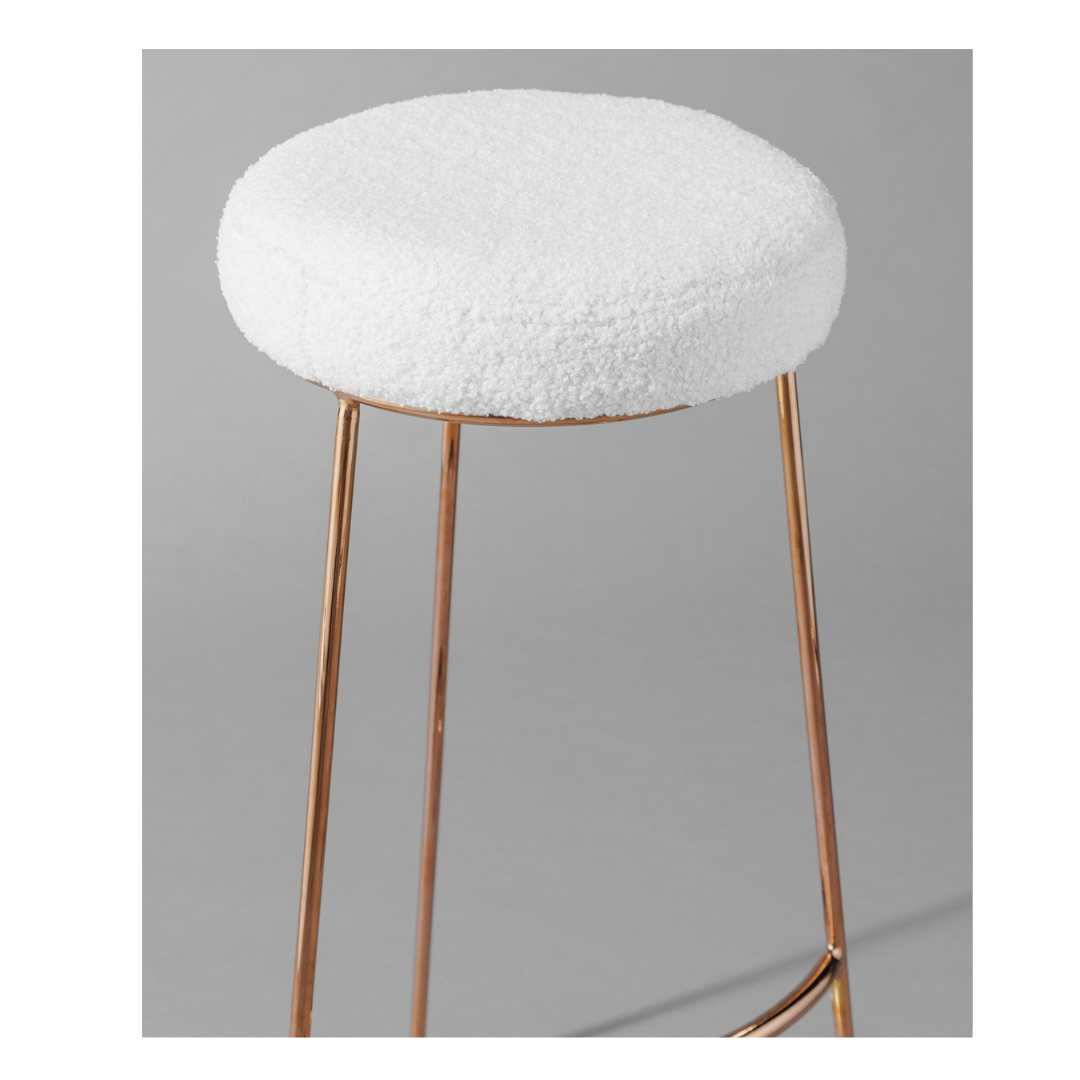 Rent Felicia Bar Stool Teddy White | Event Rentals Dubai